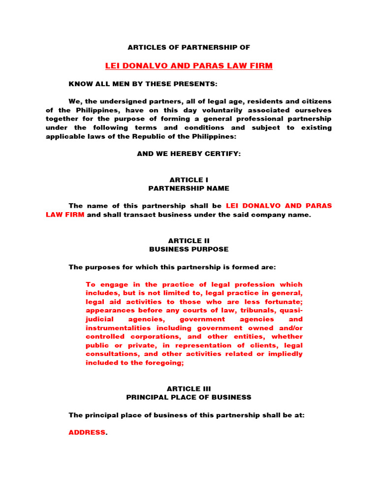 AP - Professional Partnership (Draft) | PDF | Partnership | Economies