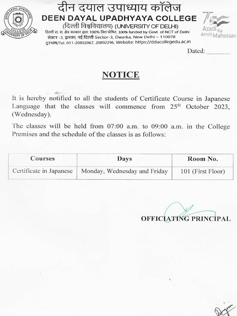 Class Schedule Japanese | PDF