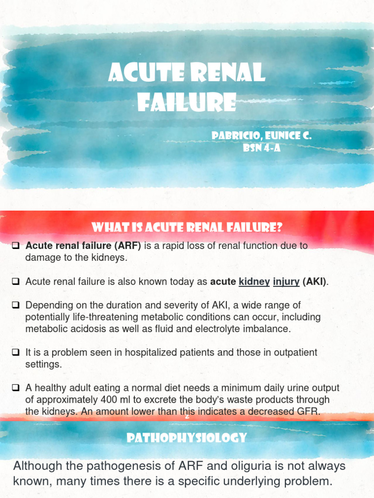 Acute Renal Failure | Download Free PDF | Kidney | Intravenous Therapy