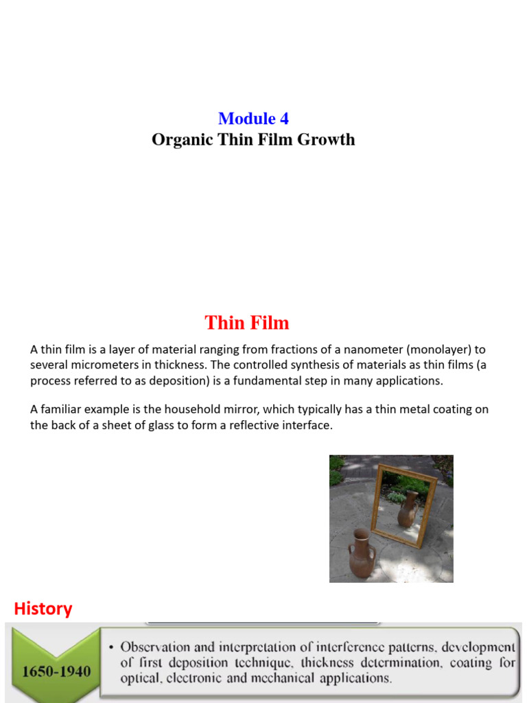 Module 4 Thin Films Modified | PDF | Thin Film | Chemical Vapor Deposition