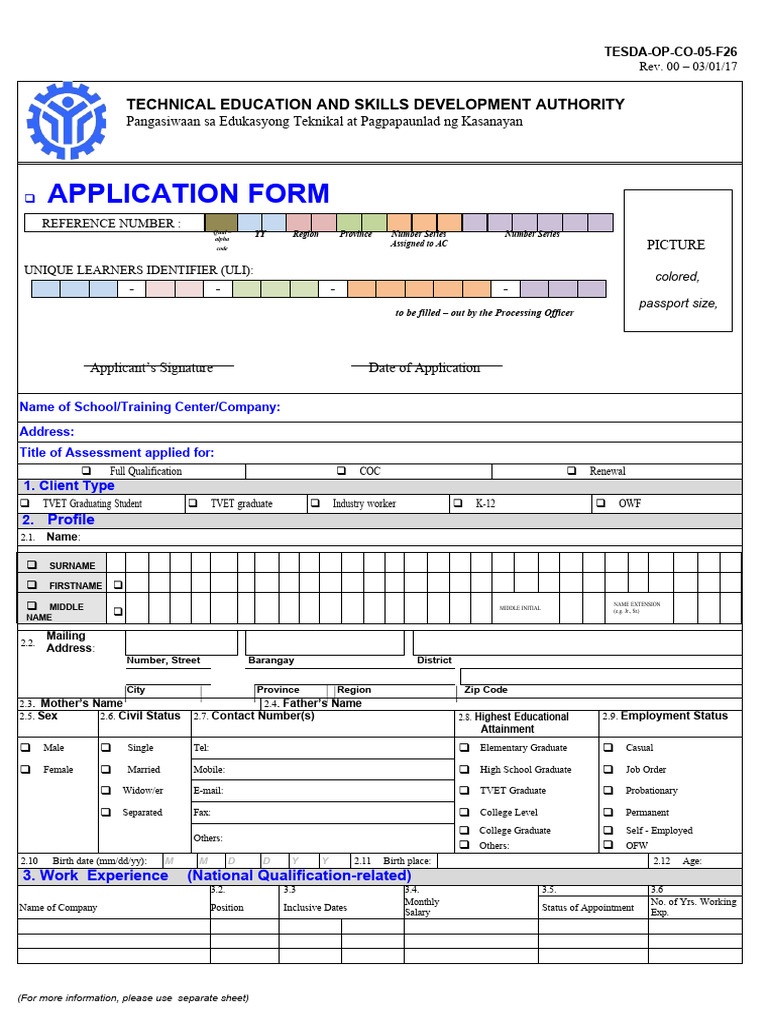 TESDA-OP-CO-05 - Competency - Assessment Forms | PDF