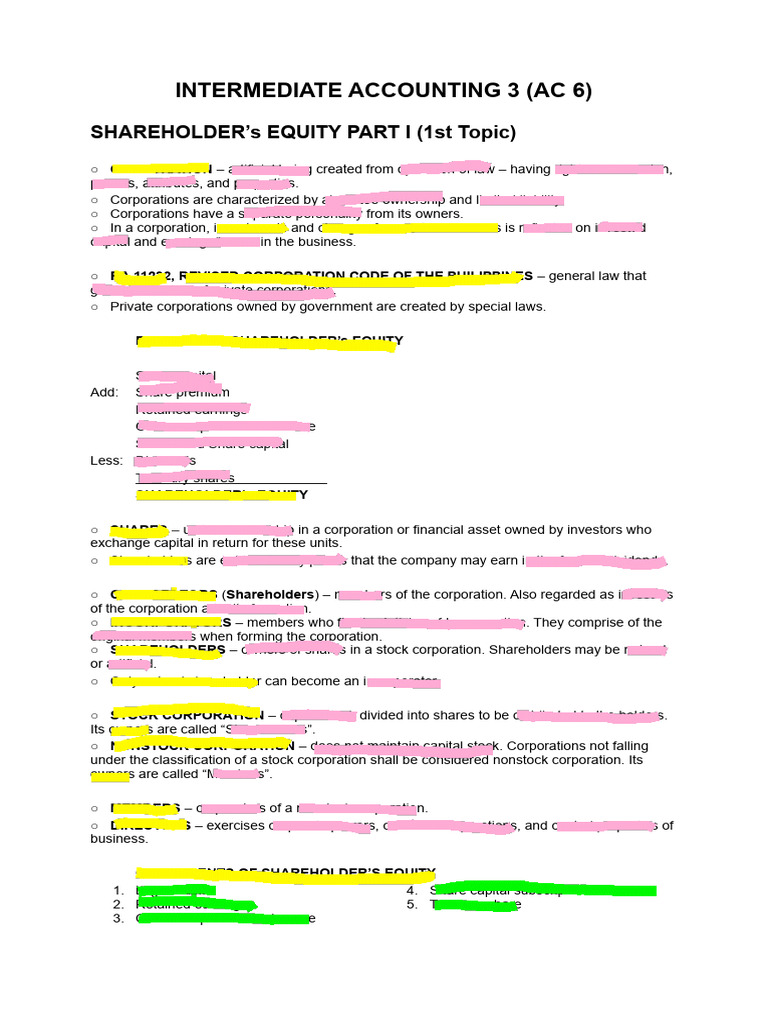 Prelims Reviewer (2nd Year, 2nd Sem) | PDF | Dividend | Treasury Stock Prelims Reviewer (2nd Year, 2nd Sem) | PDF | Dividend | Treasury Stock