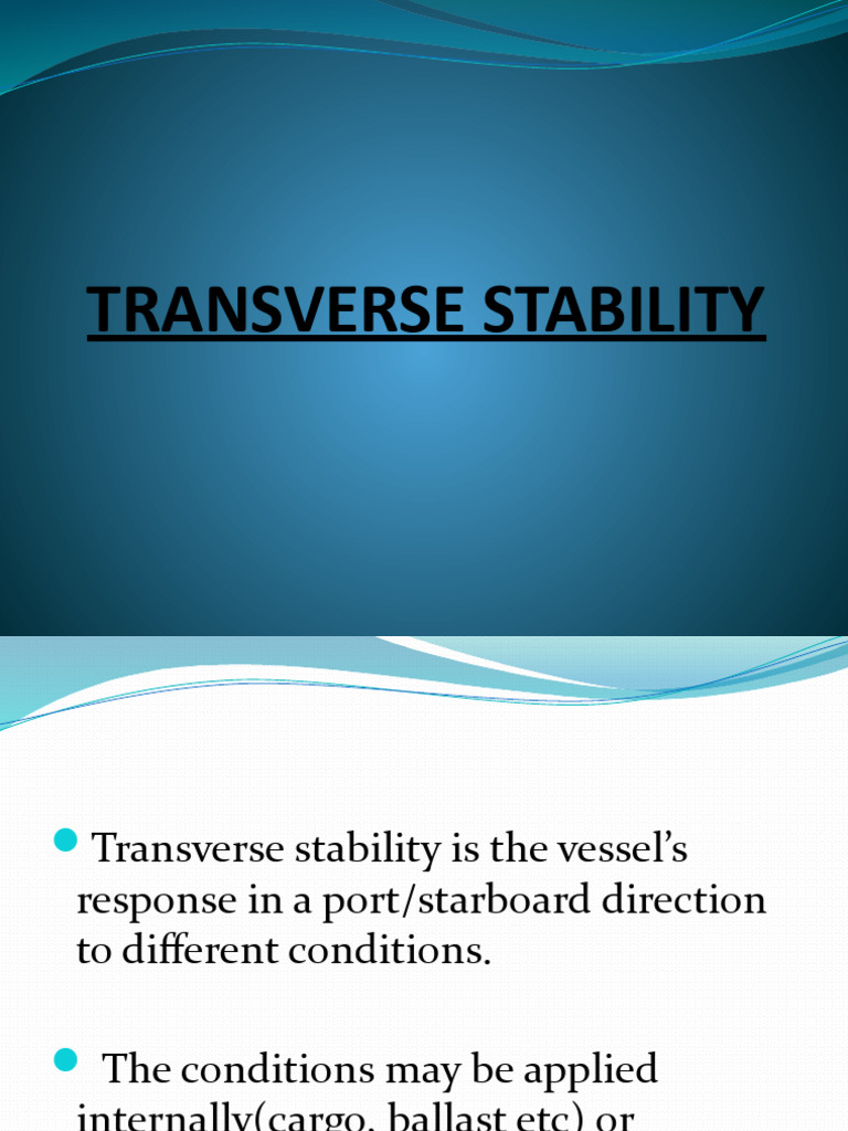 Understanding Ship Transverse Stability | PDF | Classical Mechanics | Ships
