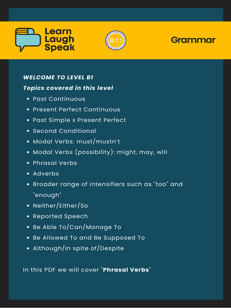 B1 Phrasal Verbs | PDF | Grammar | Syntax