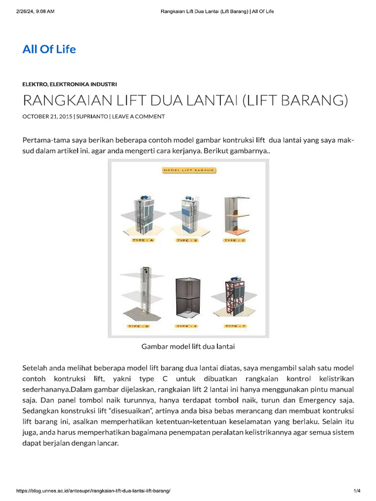 Rangkaian Panel LIft | PDF