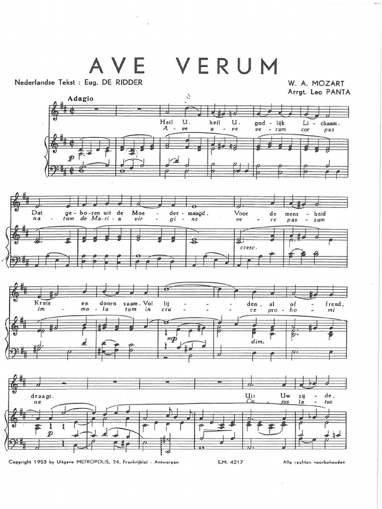Ave Verum Mozart Solo | PDF