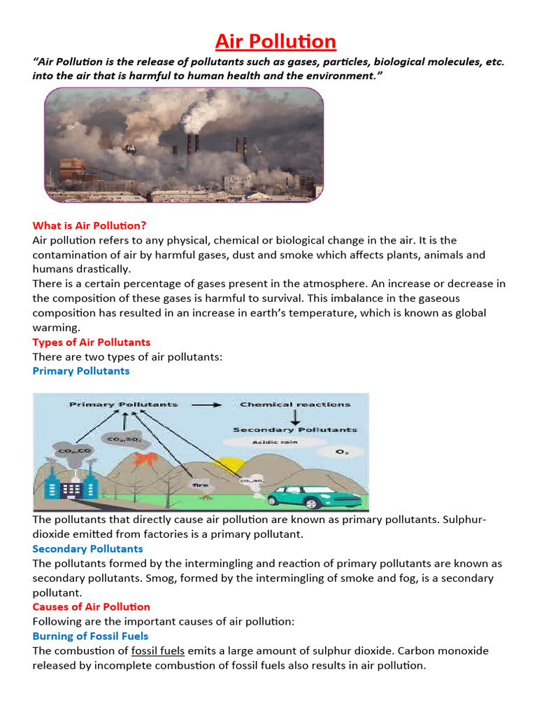 Air Pollution | PDF | Atmosphere Of Earth | Air Pollution