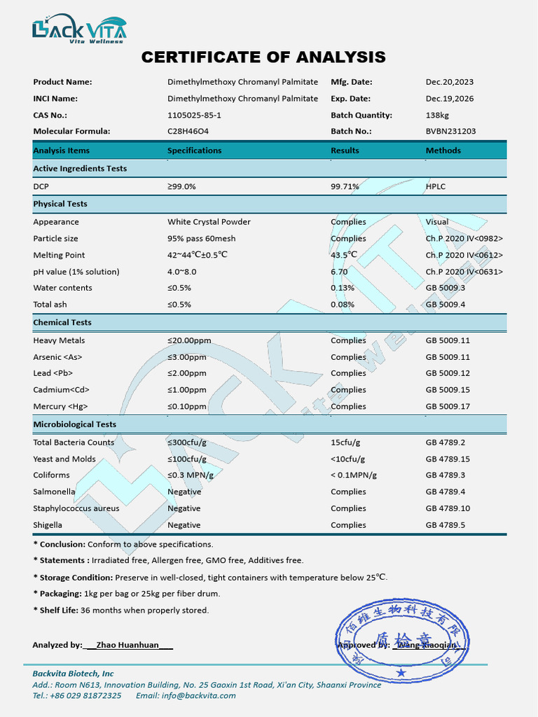 1 Coa-Dcp | PDF | Chemical Substances | Materials