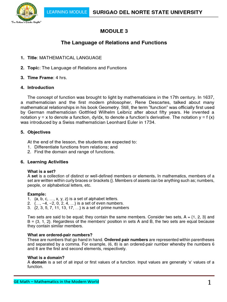 Module 3 New | PDF | Function (Mathematics) | Set (Mathematics)