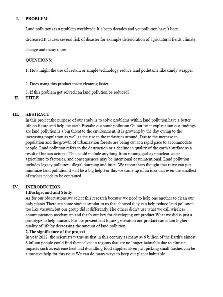 PROBLEM | PDF | Pollution | Robot
