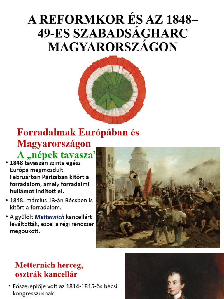 A Reformkor És Az 1848-49-Es Szabadságharc | PDF