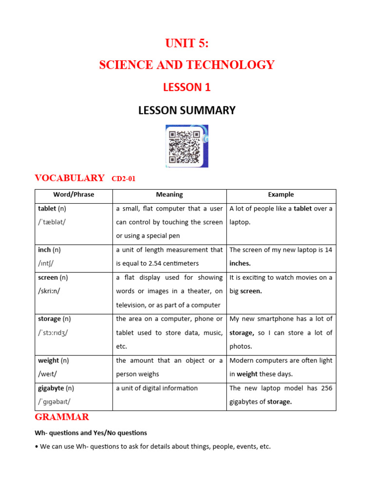 5.unit 5.science and Techonoly | PDF | Smartphone | Tablet Computer