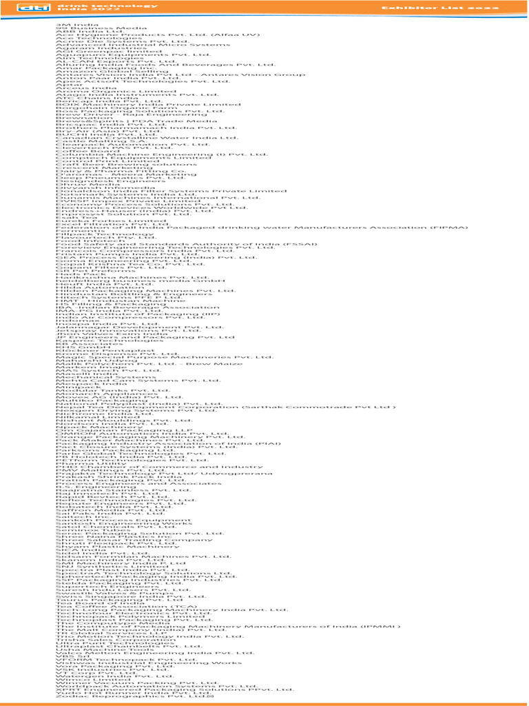 Dti Exhibitor List 2022 | PDF | Engineering