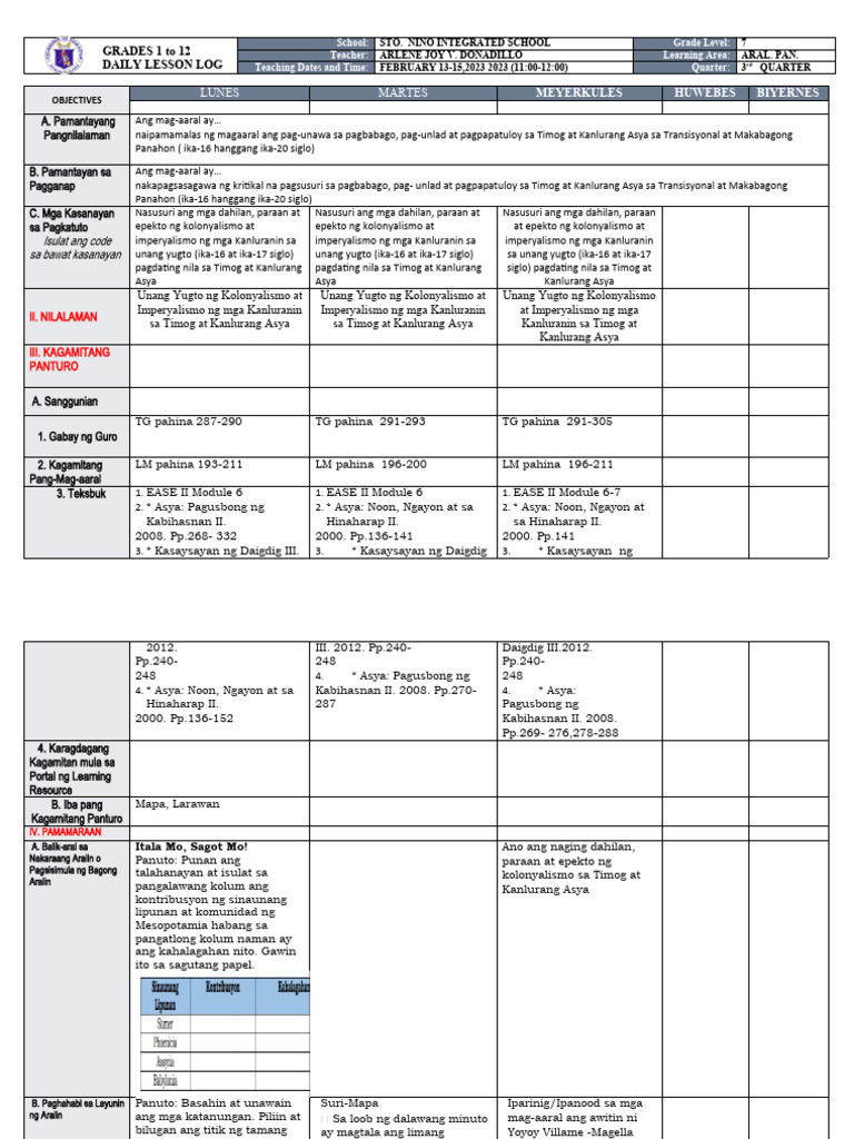 3rd Quarter AP 7 DLL | PDF
