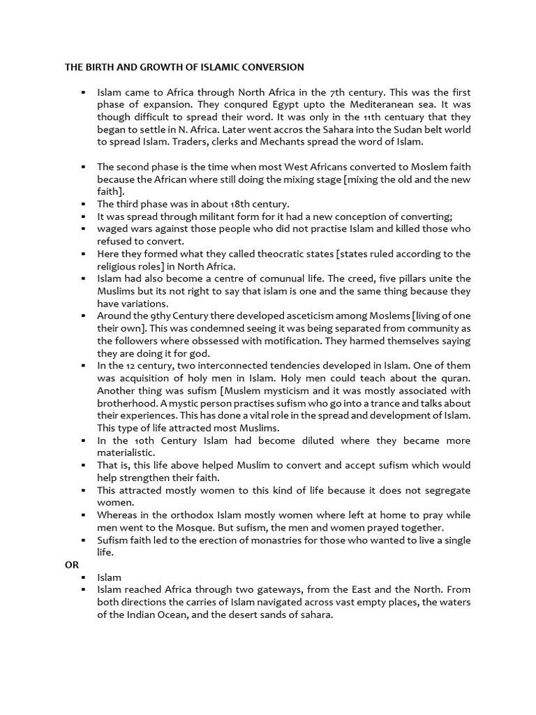 The Birth and Growth of Islamic Conversion | PDF