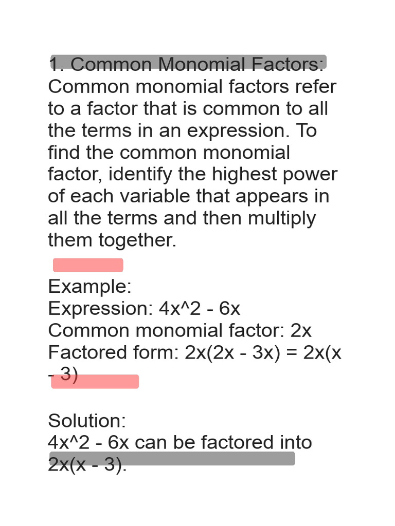 Factoring Techniques and Linear Equations | PDF | Slope | Mathematical ...