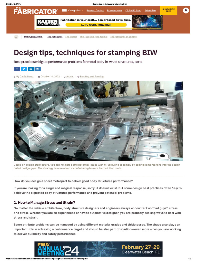 Design Tips, Techniques For Stamping BIW | PDF