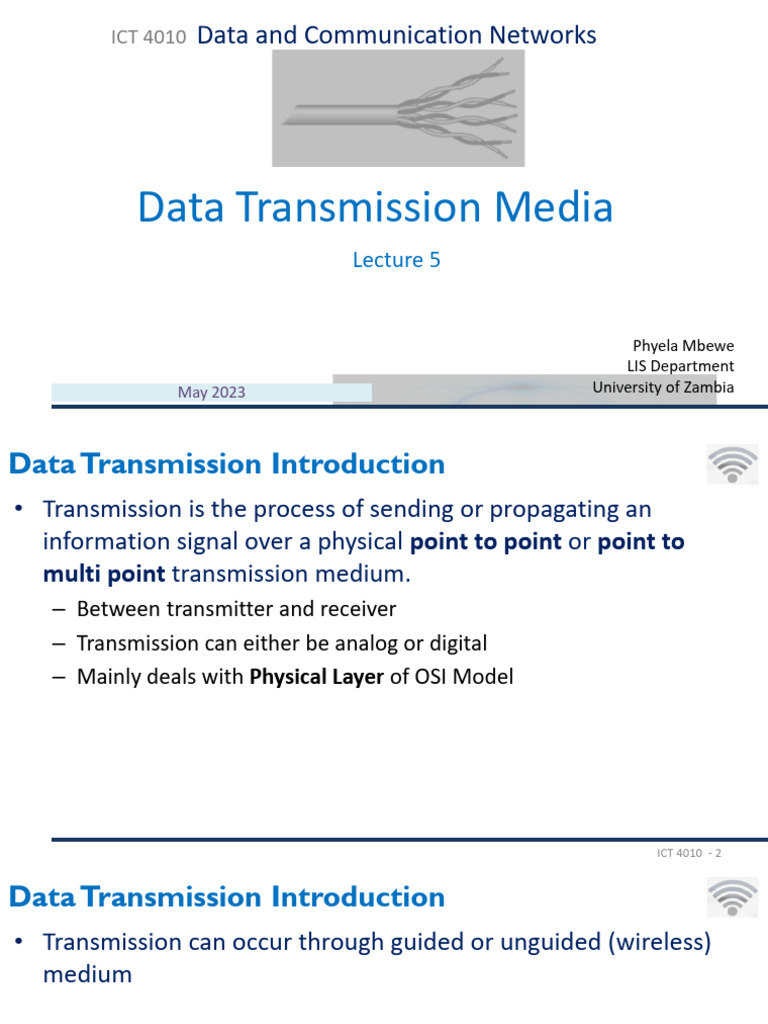 05 - Data Transmission Media | PDF | Transmission Medium | Optical Fiber