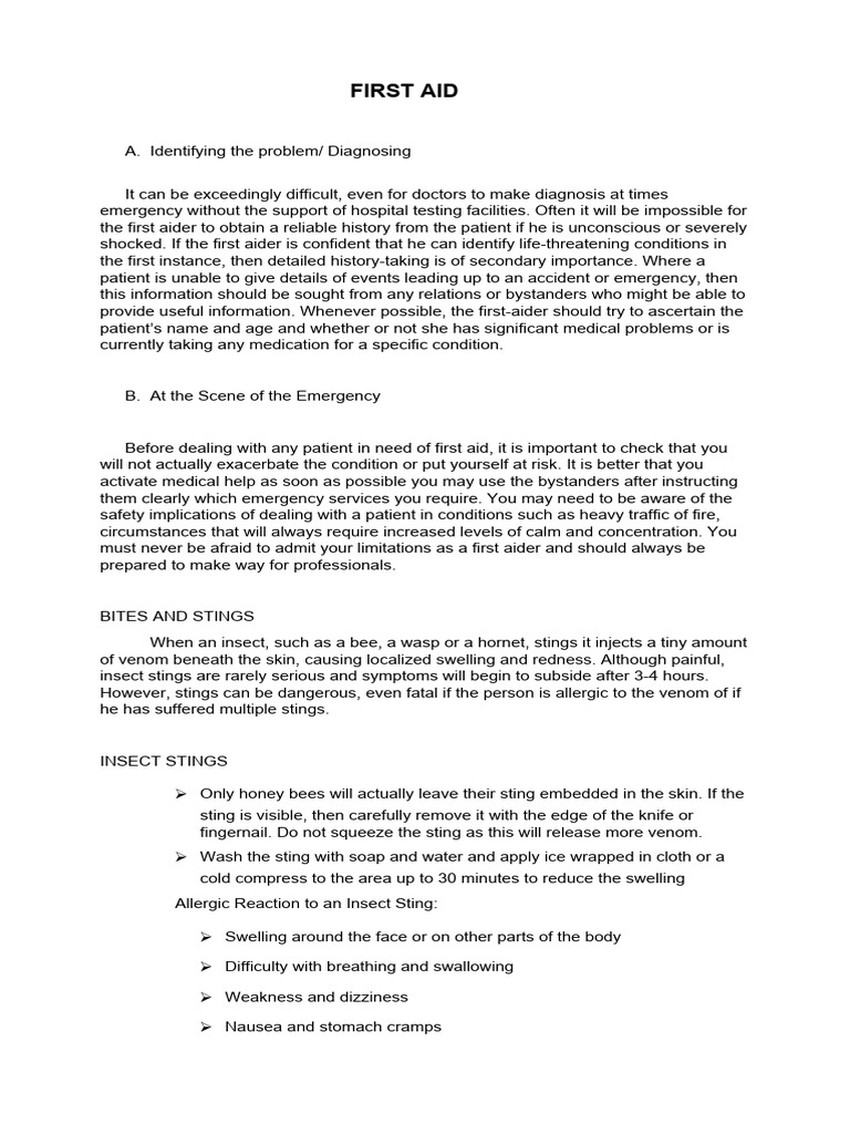 Responding To Emergencies - First Aid | PDF | Wellness | Science ...