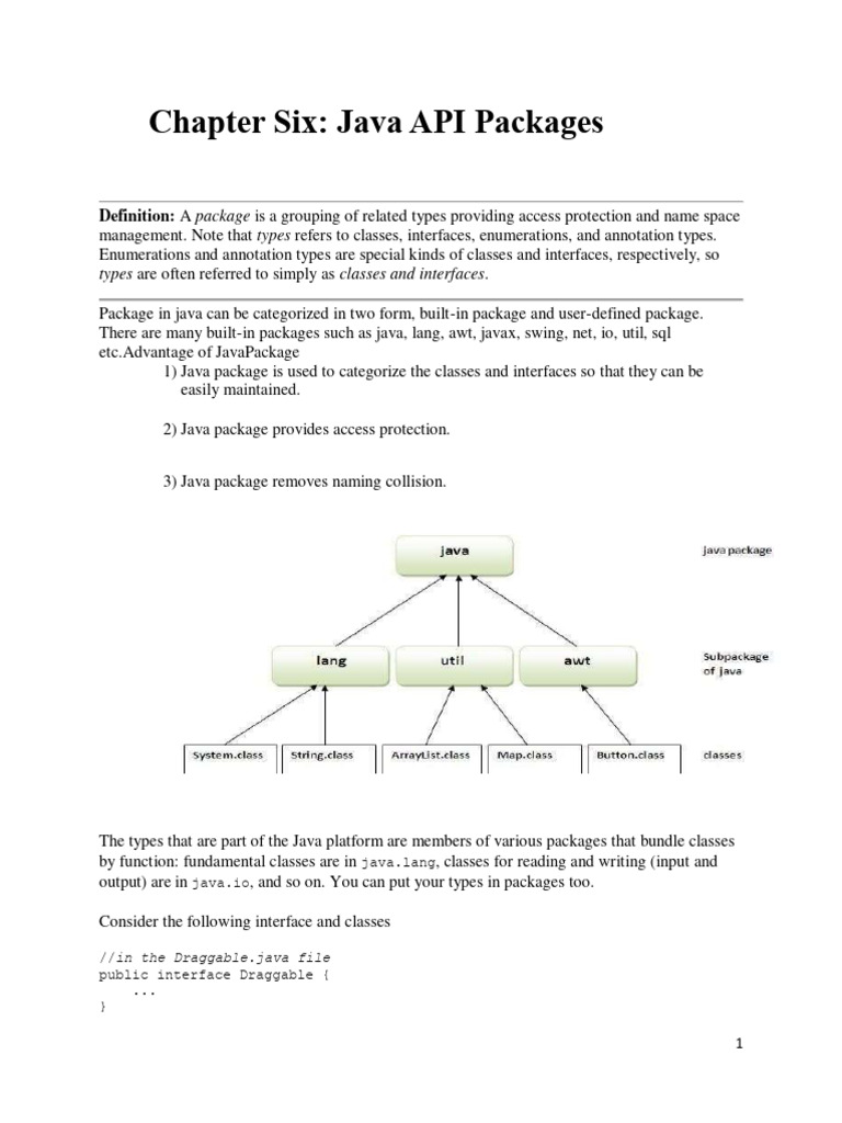 Chapter 6 Java API Package | PDF | Class (Computer Programming) | Java (Programming Language)