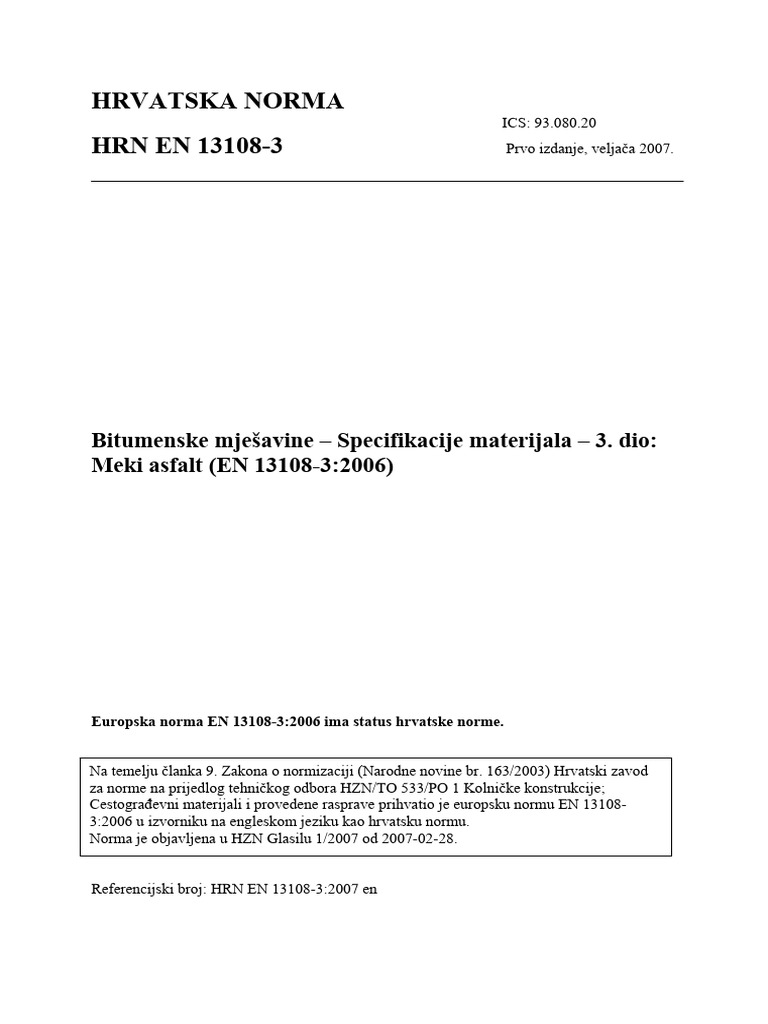 HRN EN 13108-3 Prijevod | PDF