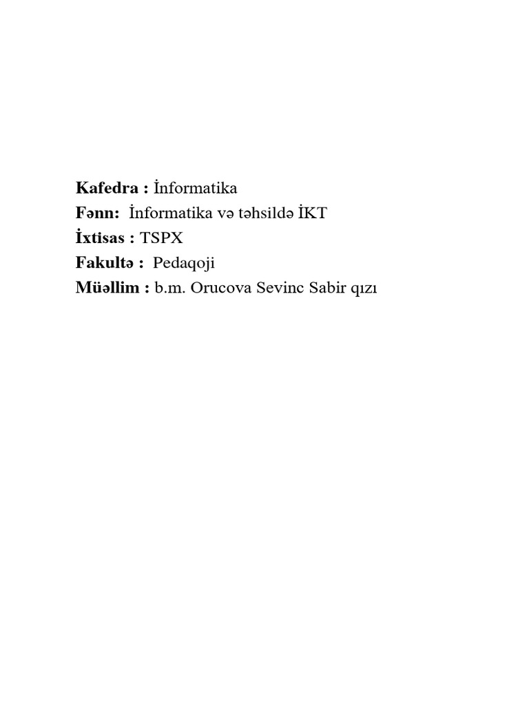 INFORMATIKA VJ Tdhsildd IKT - tspx-3k | PDF