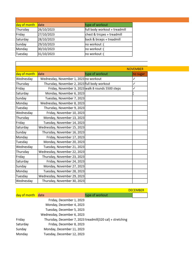 Workout Tracksheet | PDF | Microsoft Excel | Computing