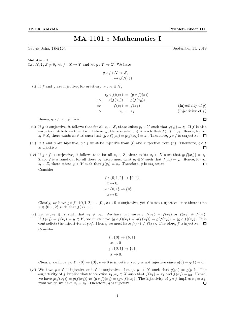 Sol 3 | PDF | Function (Mathematics) | Analysis