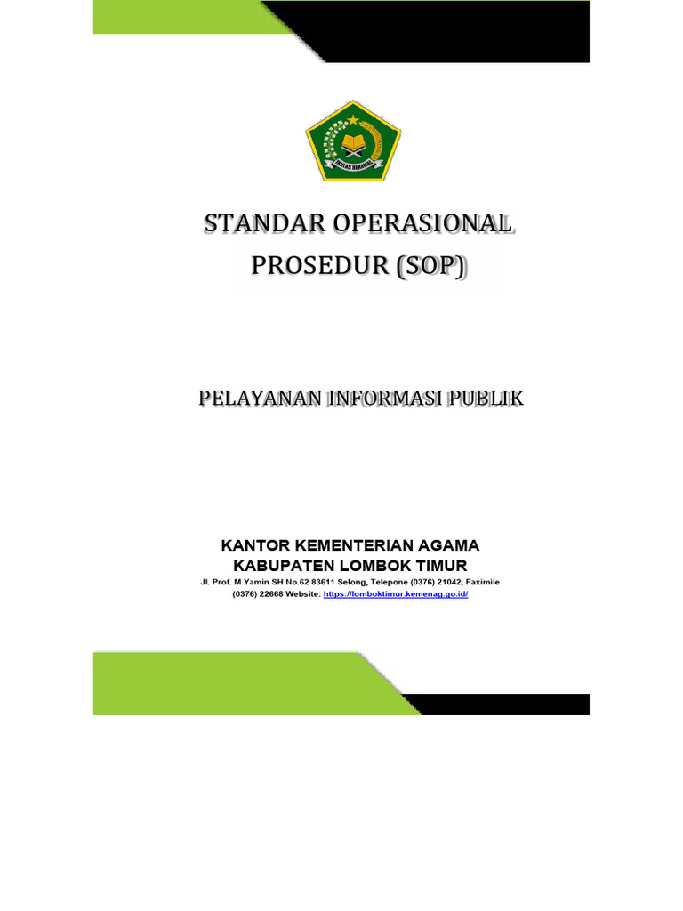 Update Sop Subag Tu Kemenag Lotim 2022 | PDF