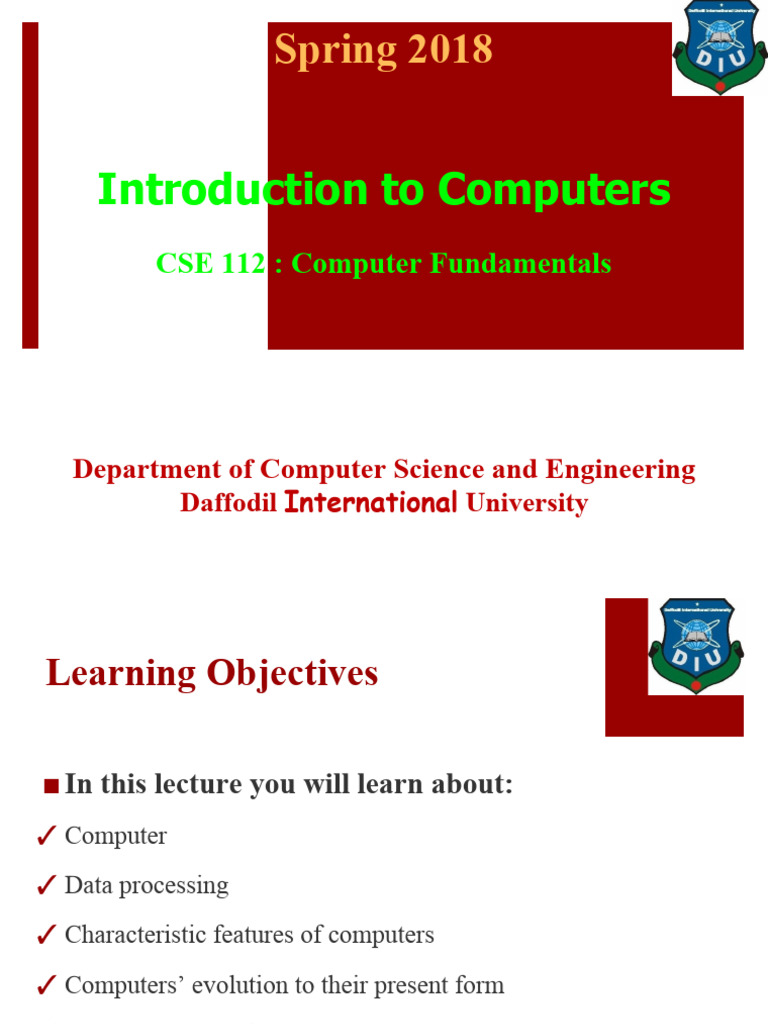 CSE 112 Computer Fundamentals Introducti | PDF | Personal Computers | Operating System