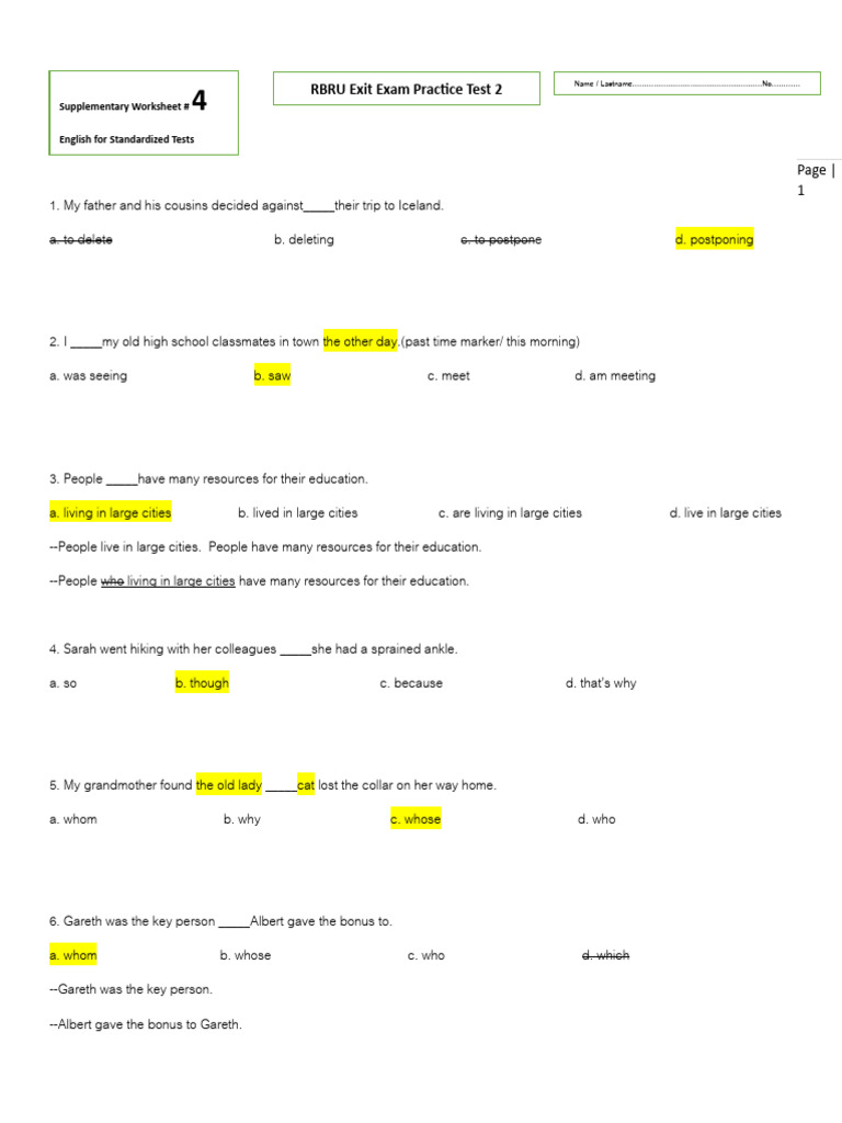 Practice - Test 2 | PDF