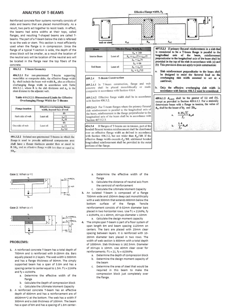 Analysis of T Beams | PDF