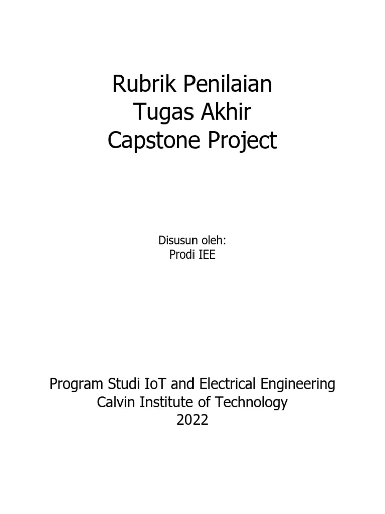 02 - Rubrik Penilaian Pelaksanaan Capstone Project - Prodi IEE | PDF