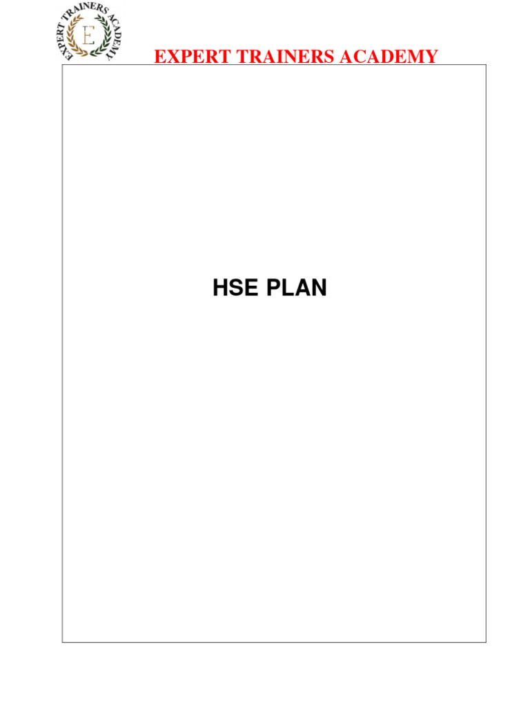 Eta - Safety & Hse Plan | PDF