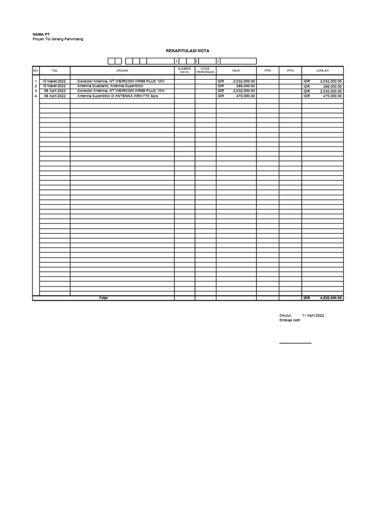 Form Nota | PDF