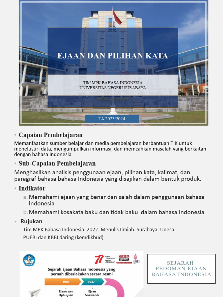 4-PPT - Ejaan Dan Pilihan Kata REV 2023-2024 | PDF