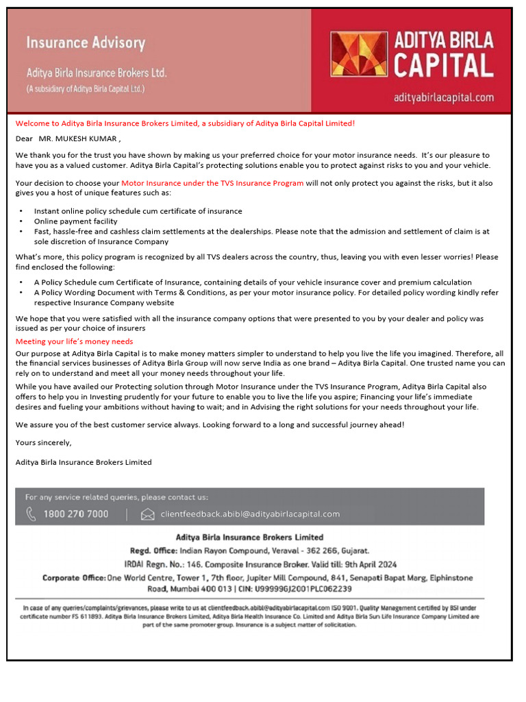 Welcome To Aditya Birla Insurance Brokers Limited, A Subsidiary of Aditya Birla Capital Limited ...