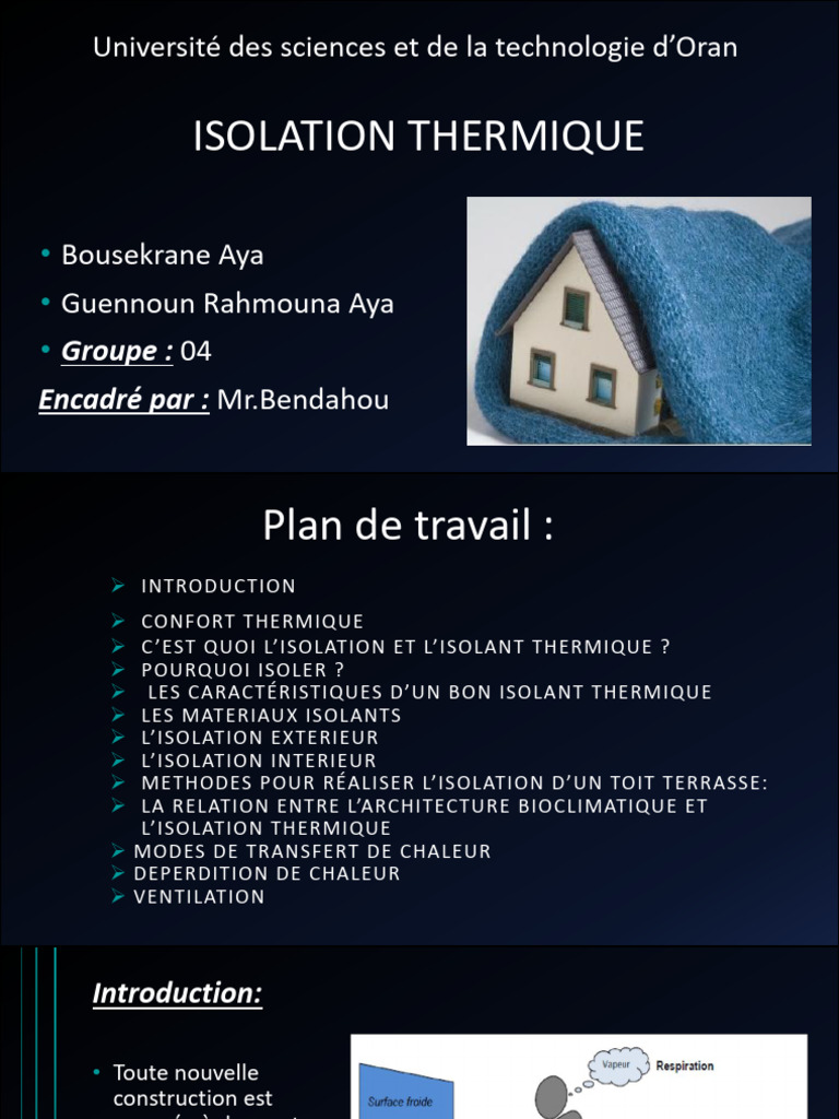 Isolation Thermique3 | PDF | Isolation thermique du bâtiment | Isolation thermique