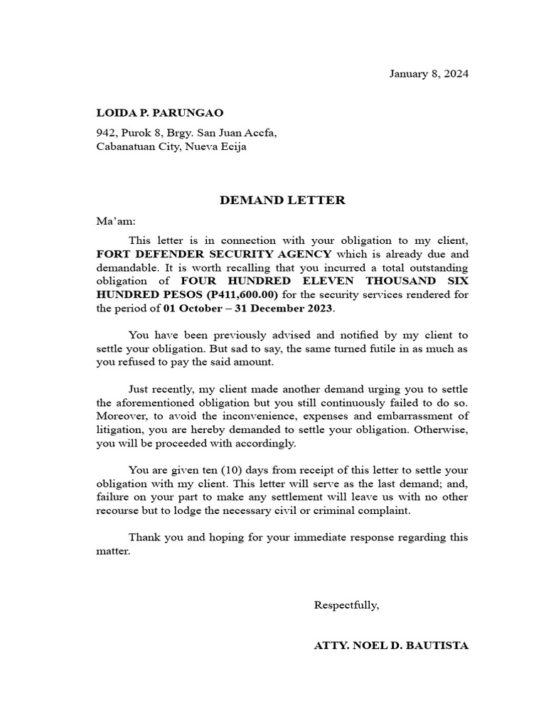 Final Demand for Payment Notice | PDF | Law