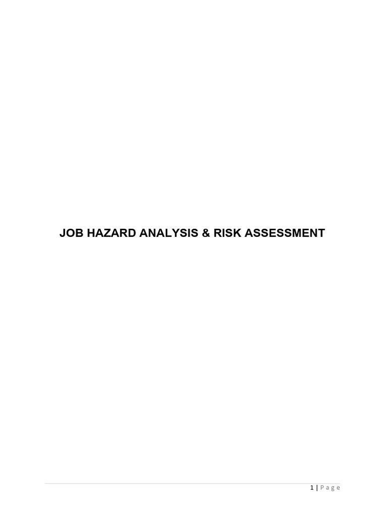 Job Hazard Analysis Sample | PDF