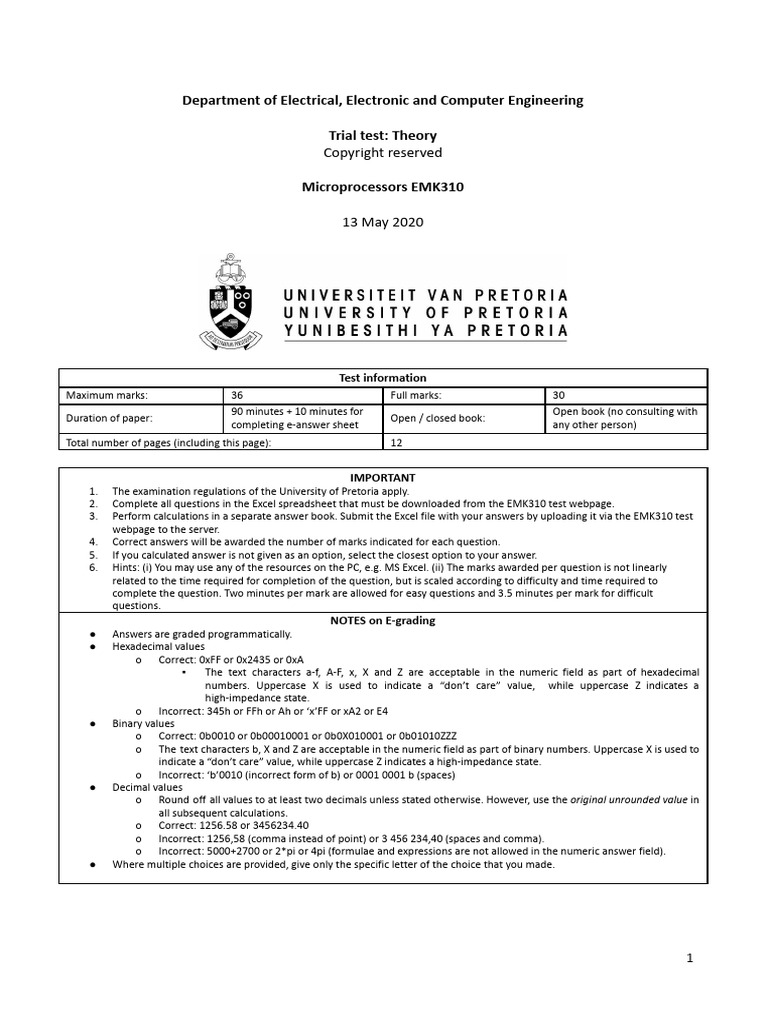 2018EMK310ST1 (Updated For THEORY Trial 2020) | PDF | Analog To Digital ...