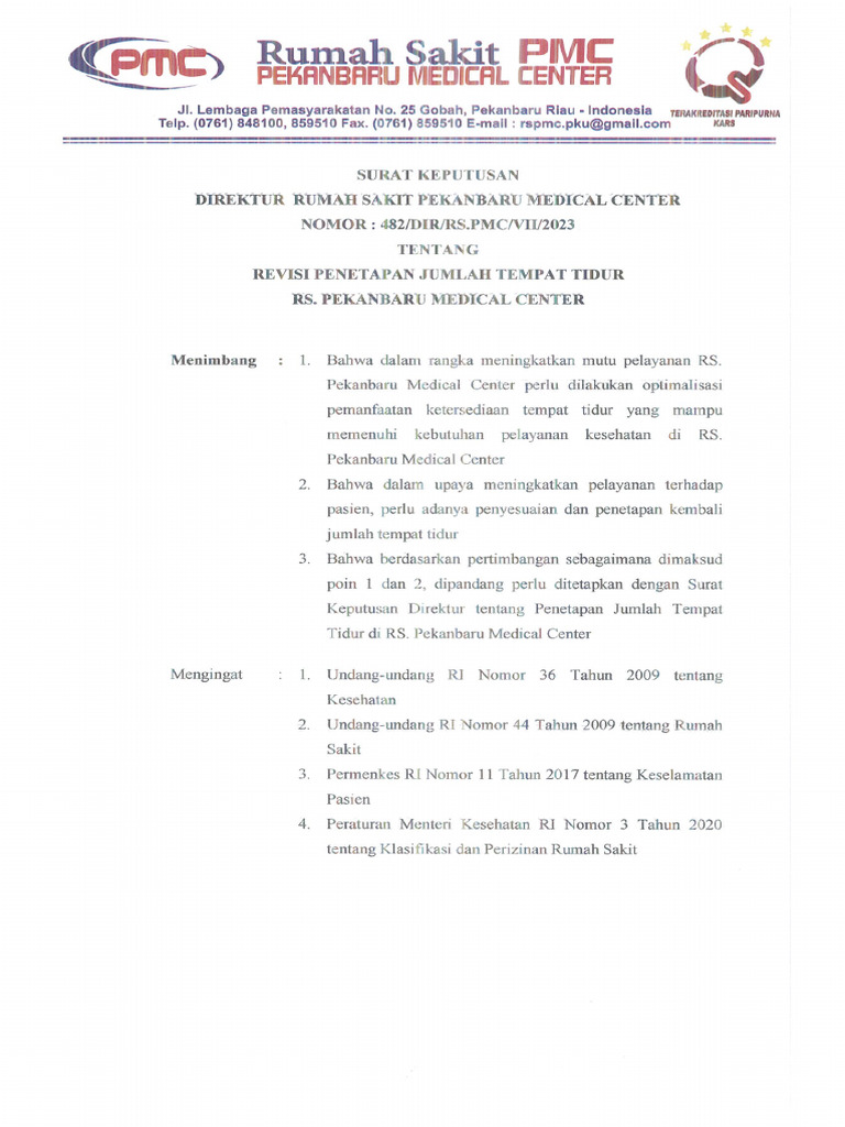 SK TT Revisi Juli 2023 | PDF