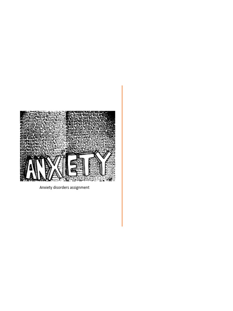 Anxiety Disorders Assignment | PDF | Anxiety Disorder | Mental Disorder