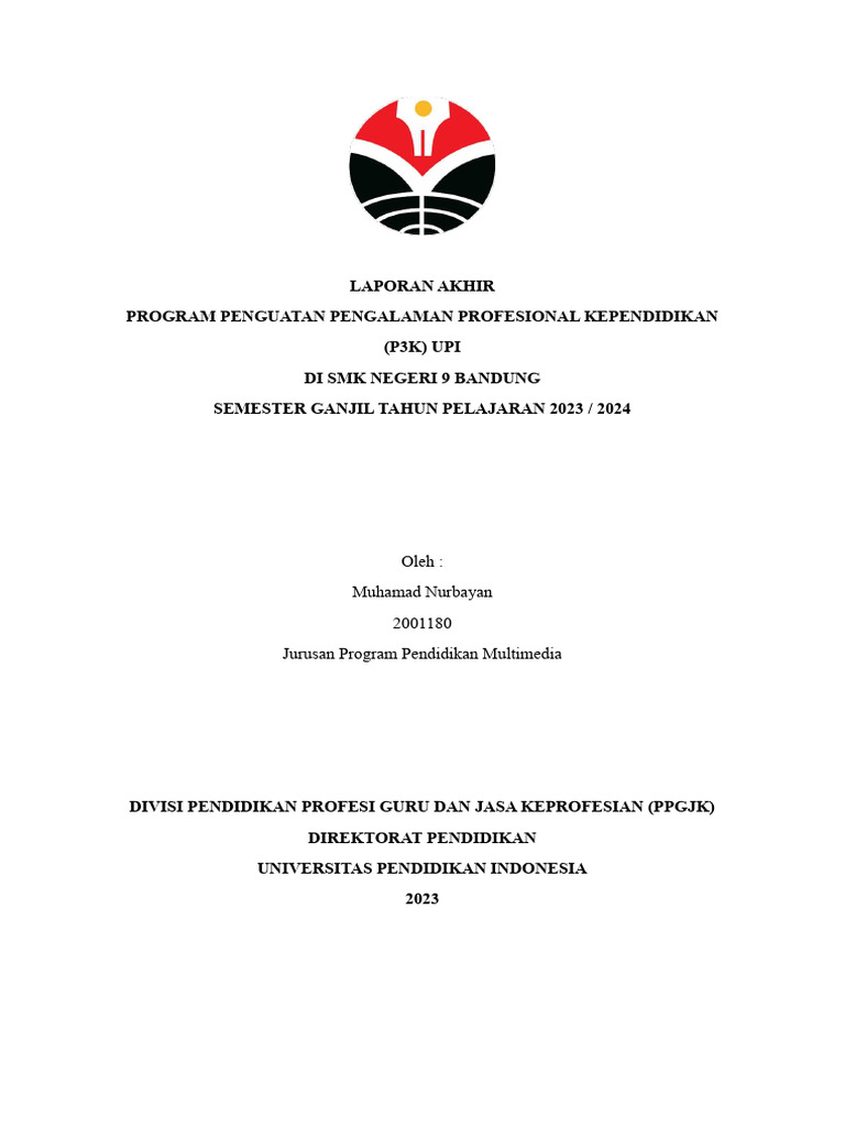 LAPORAN AKHIR P3K - Muhamad Nurbayan (2001180) | PDF