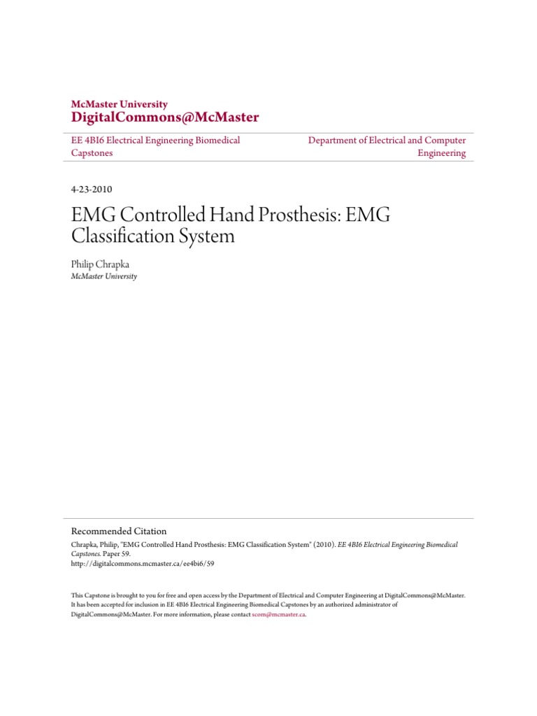 EMG Controlled Hand Prosthesis - EMG Classification System | PDF | Support Vector Machine ...