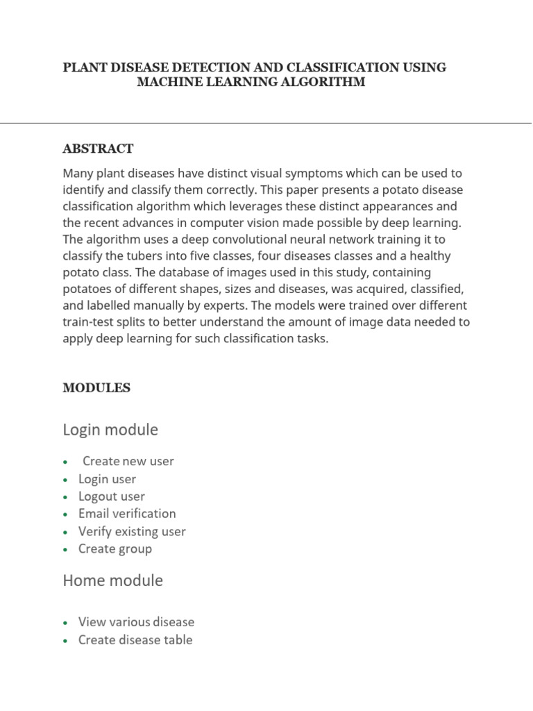 Plant Disease Detection And Classification Using Pdf Databases Deep Learning