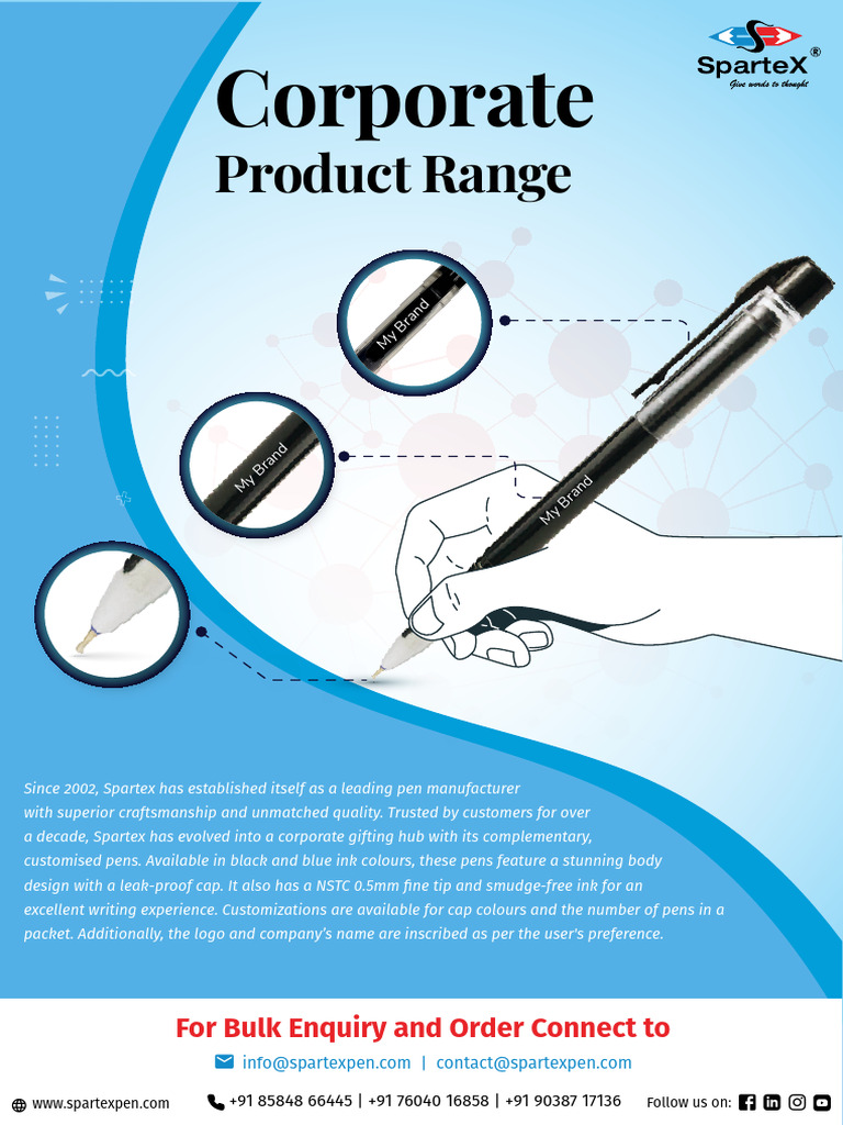 Spartex Customized Pens For Corporate Gifting | PDF | Writing | Writing ...
