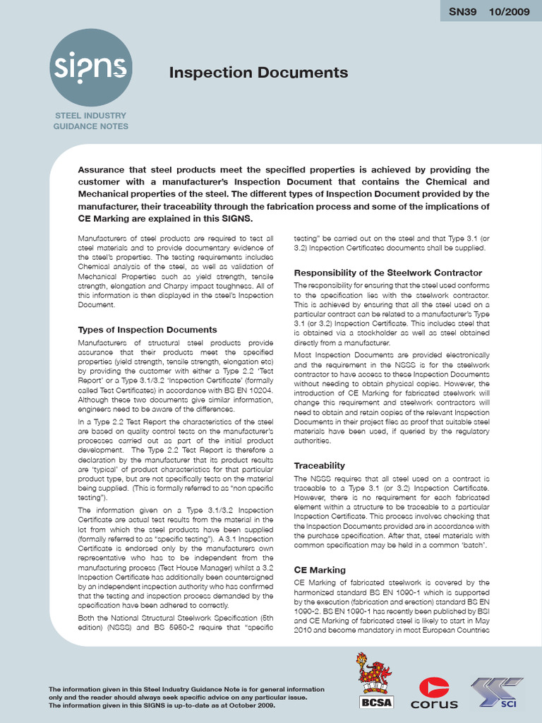 SN39 102009 Inspection Documents | PDF