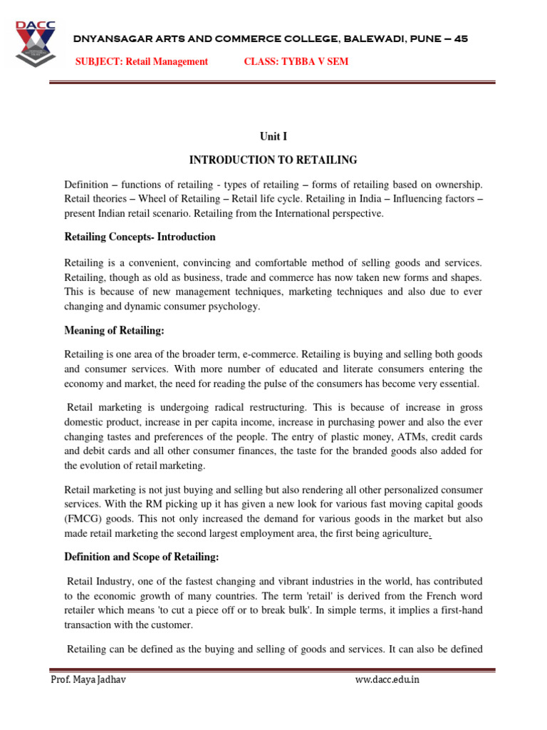 Retail Management Overview and Trends | PDF | Retail | Supply Chain ...
