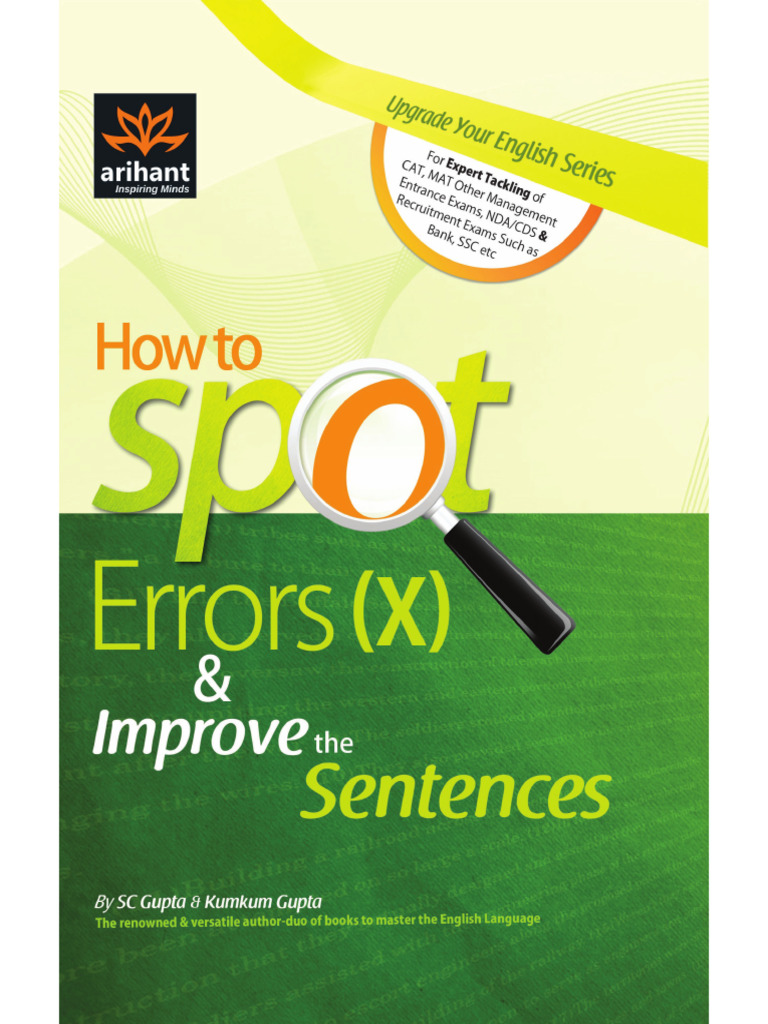 Demo 30 How To Spot Errors (X) & Improve The Sentences - SC Gupta | PDF ...